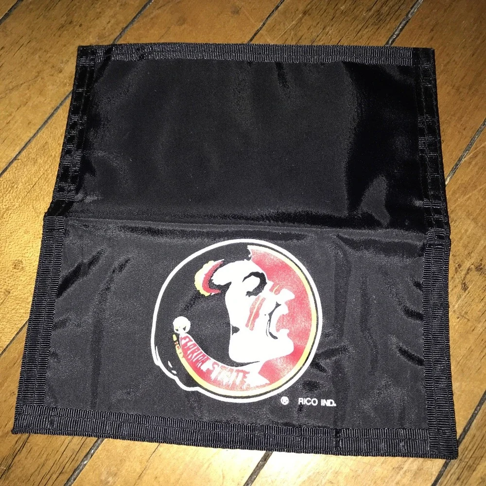 Bags | Florida State Seminoles Wallet Checkbook Black With Logo | Poshmark